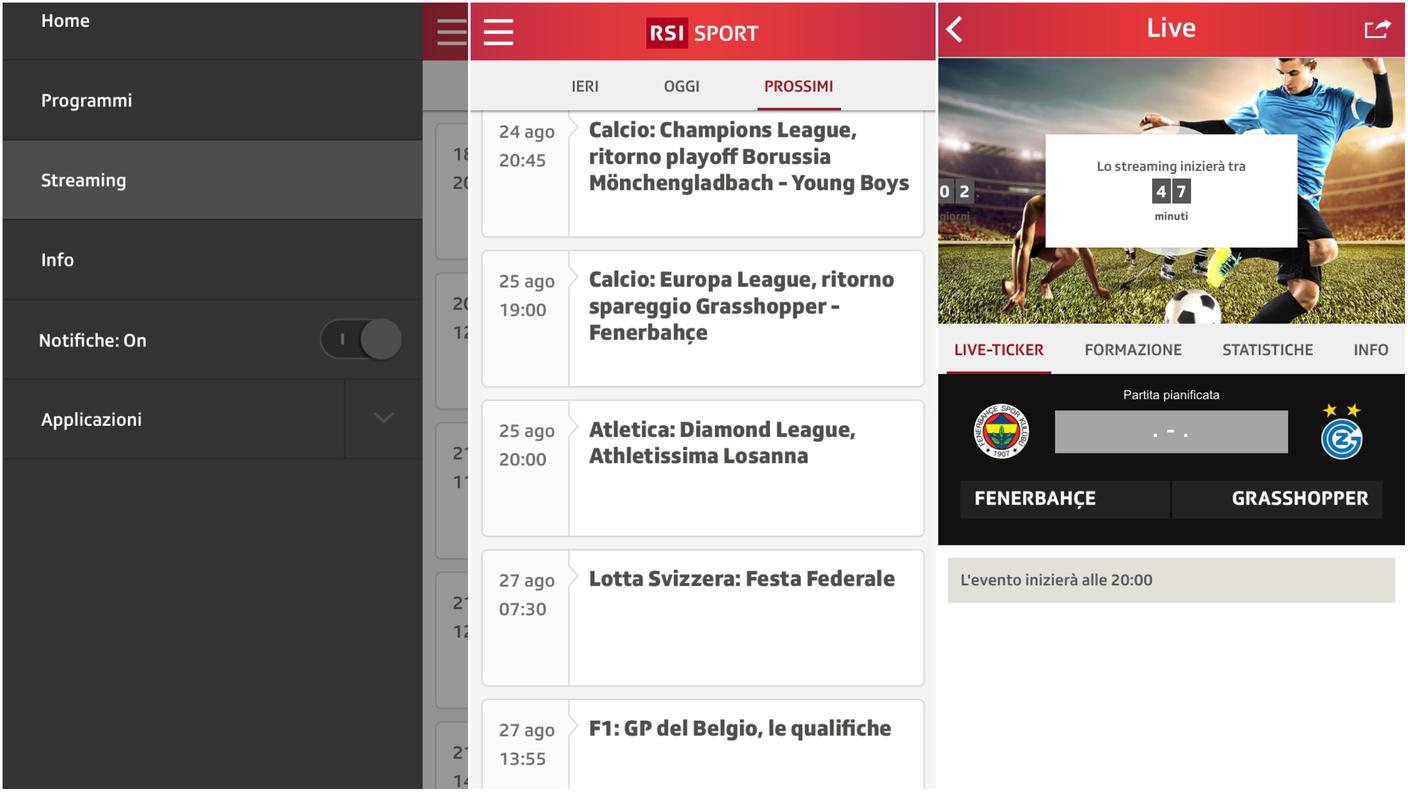 Sempre sul pezzo con l'App Sport - RSI