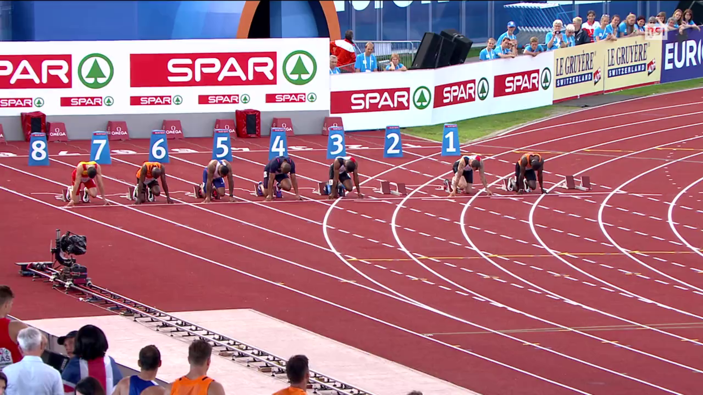 Europei di Amsterdam, la finale dei 100 metri maschili (07.07.2016) - RSI